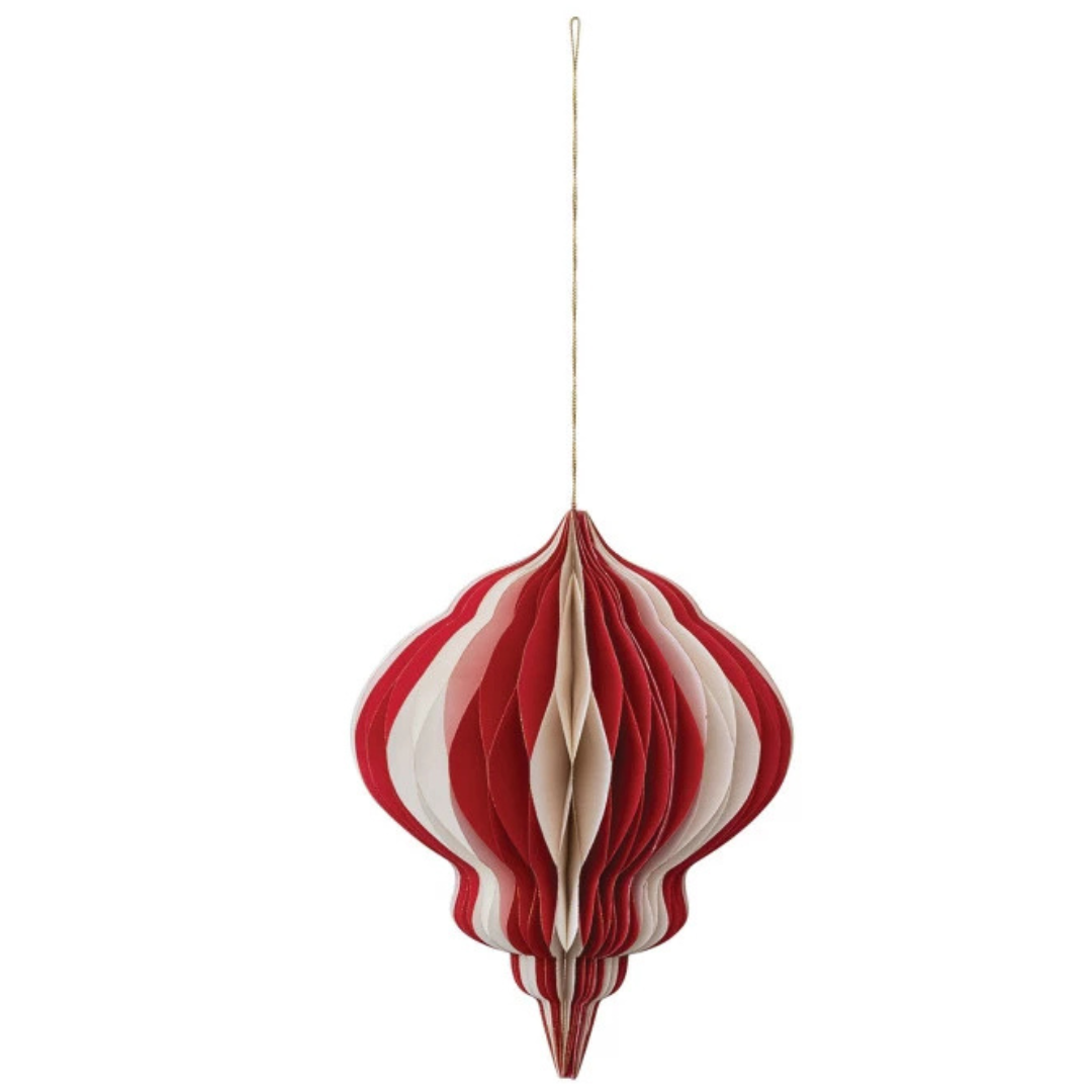 Finial Shaped Paper Folding Honeycomb Ornament w/ Gold Glitter Edge ...