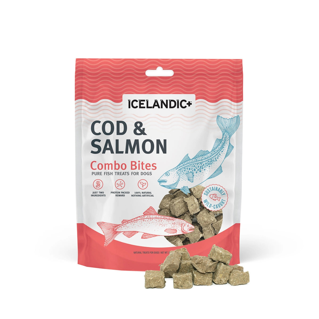 Icelandic+ Cod & Salmon Combo Bites Pure Fish Treats For Dogs ...